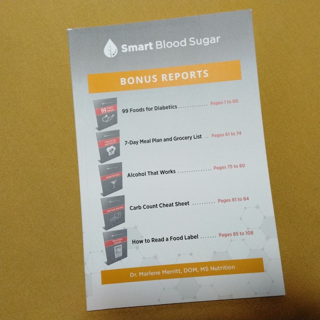 Smart Blood Sugar Bonus Reports by Dr. Marlene Merritt, DOM, MS Nutrition , Paperback | Pangobooks