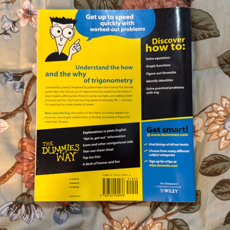 Trigonometry for Dummies by Mary Jane Sterling