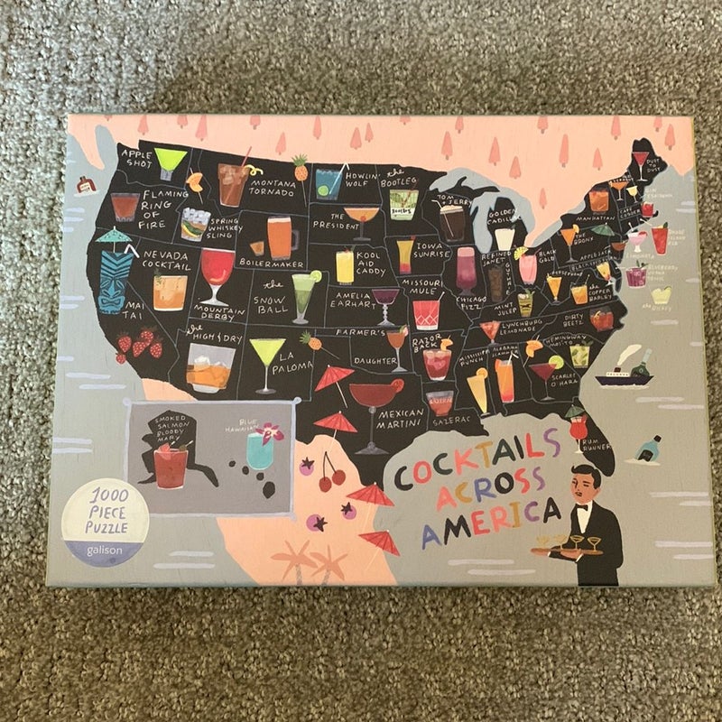 Cocktail Map of the USA 1000 Piece Puzzle by Galison