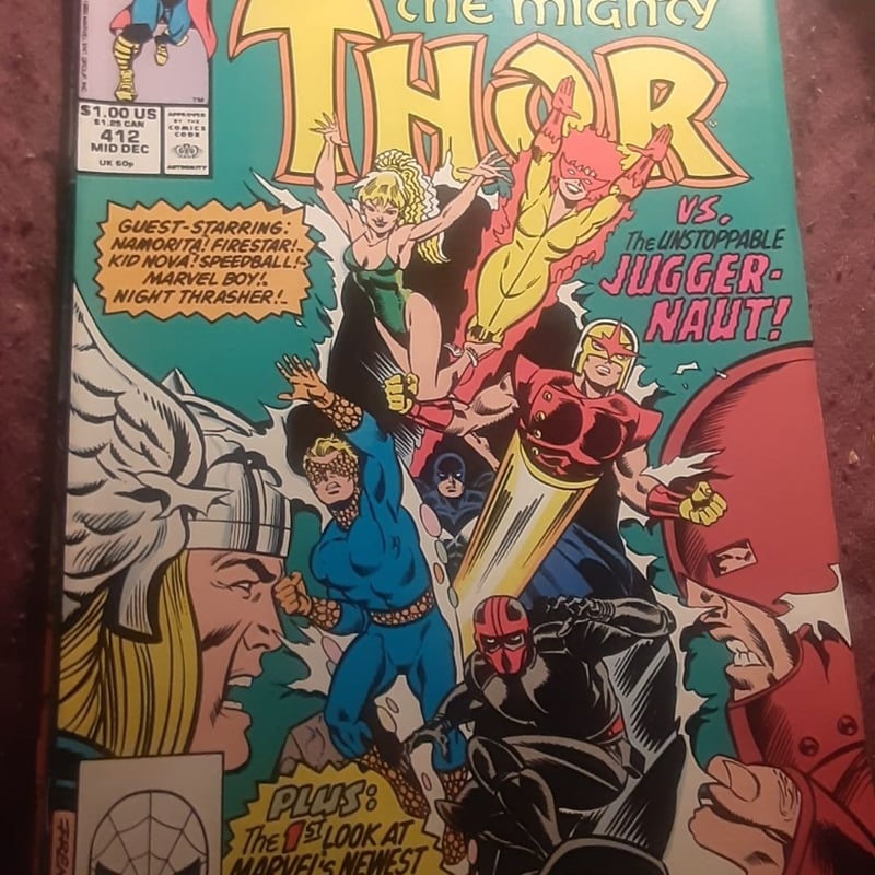 Thor 411,412 1st New Warriors appearance by Tom Defalco, Ron Frenz, Joe ...