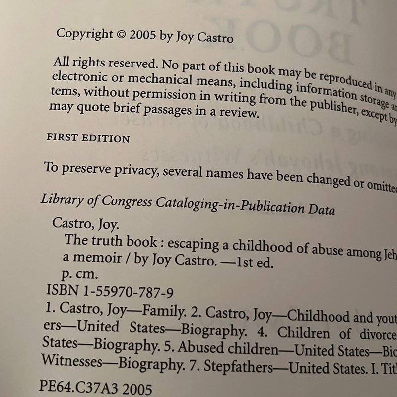 The Truth Book by Joy Castro, Hardcover | Pangobooks