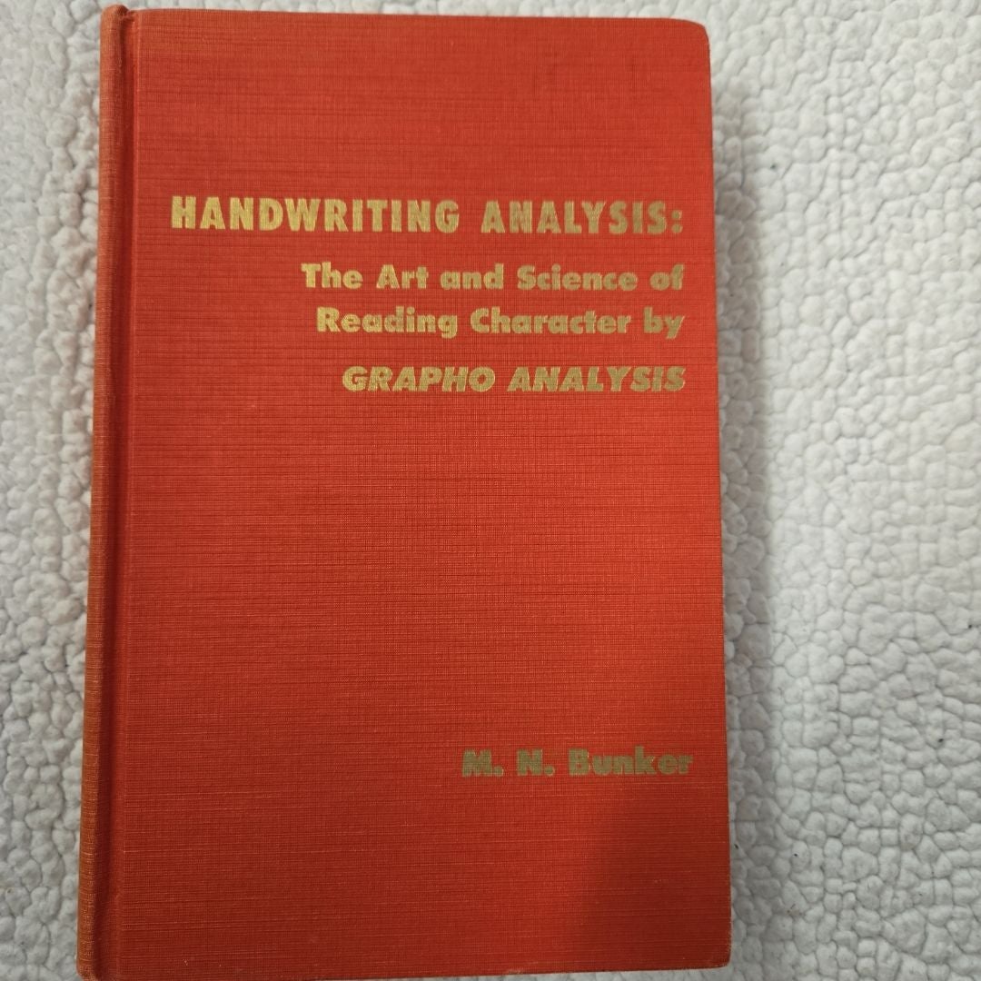 Handwriting Analysis by M.N. Bunker, Hardcover | Pangobooks