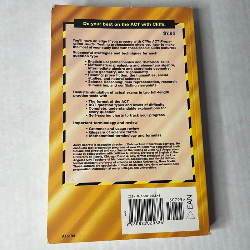 Cliffs Enhanced American College Testing Preparation Guide by Richard L ...