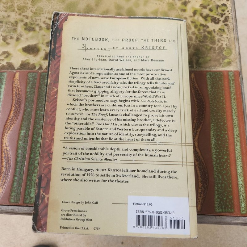 The Notebook, the Proof, and the Third Lie by Agota Kristof, Alan ...
