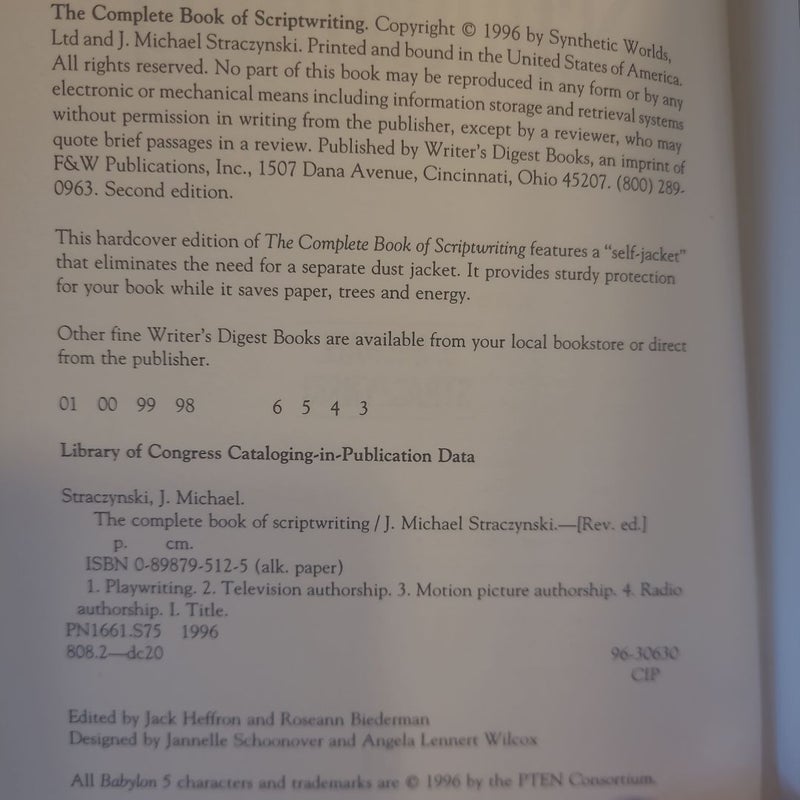 The Complete Book of Scriptwriting by J. Michael Straczynski