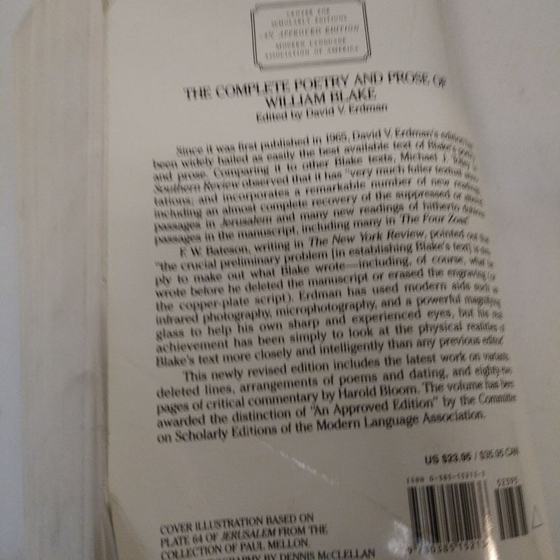 The Complete Poetry and Prose of William Blake by William Blake, Paperback | Pangobooks