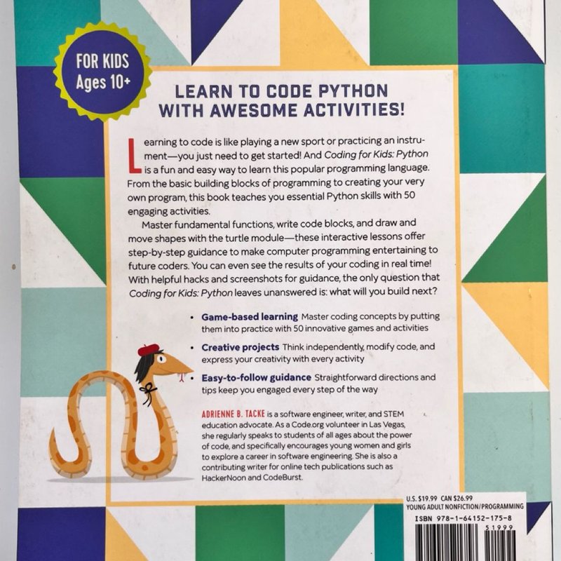 Coding for Kids: Python by Adrienne B. Tacke