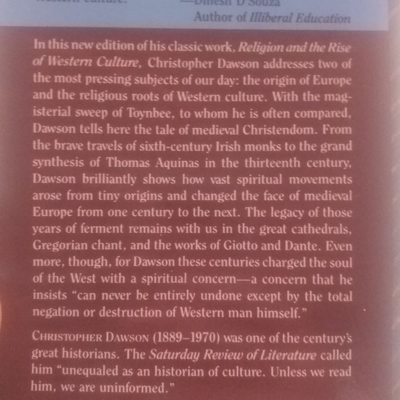 Religion and the Rise of Western Culture by Christopher Dawson