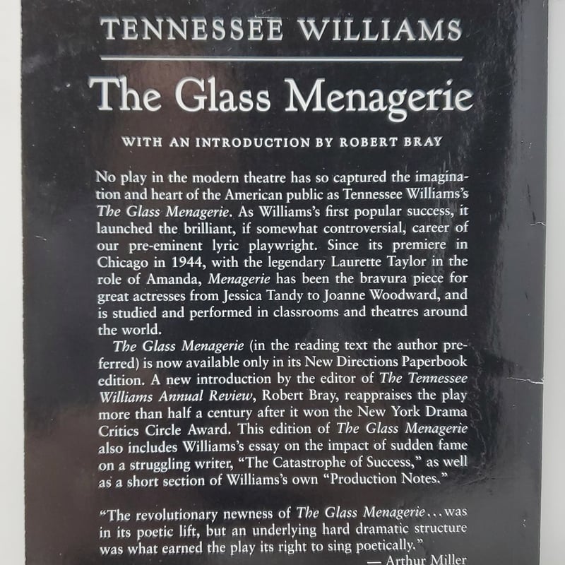 The Glass Menagerie by Tennessee Williams; Robert Bray, Paperback ...