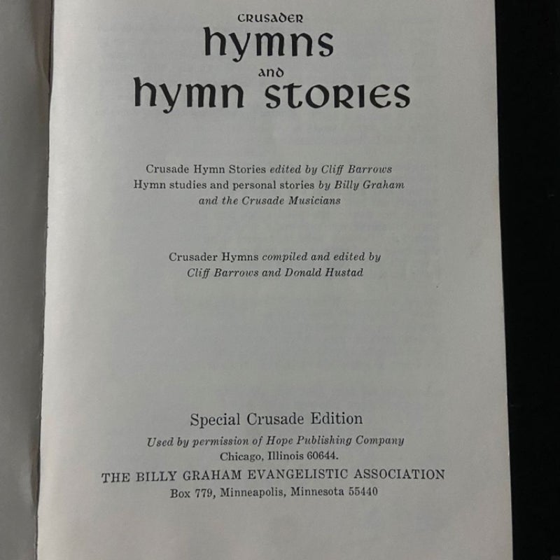 Crusaders : Hymns and Hymn Stories 1967 by The Billy Graham Team ...