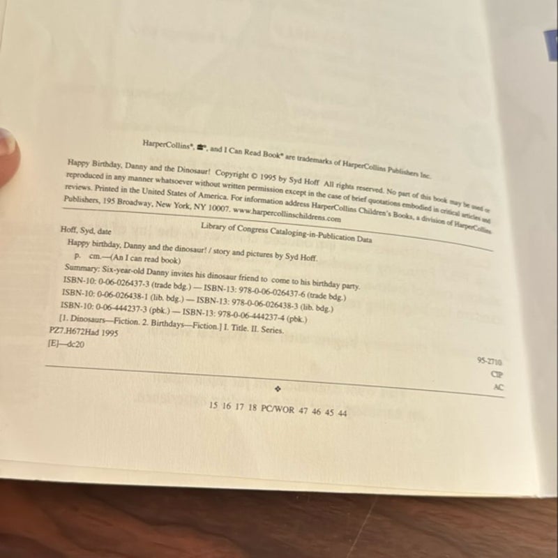 Happy Birthday, Danny and the Dinosaur! by Syd Hoff