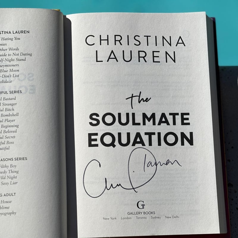 SIGNED by hand The Soulmate Equation by Christina Lauren , Hardcover ...