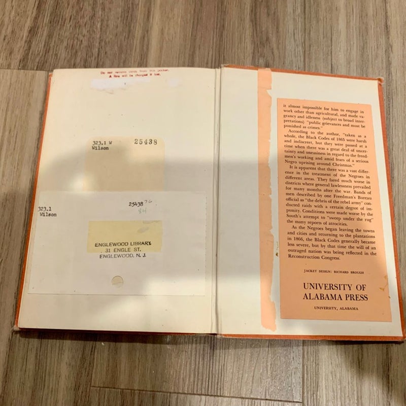 The Black Codes of the South by Theodore Brantner Wilson, Hardcover ...