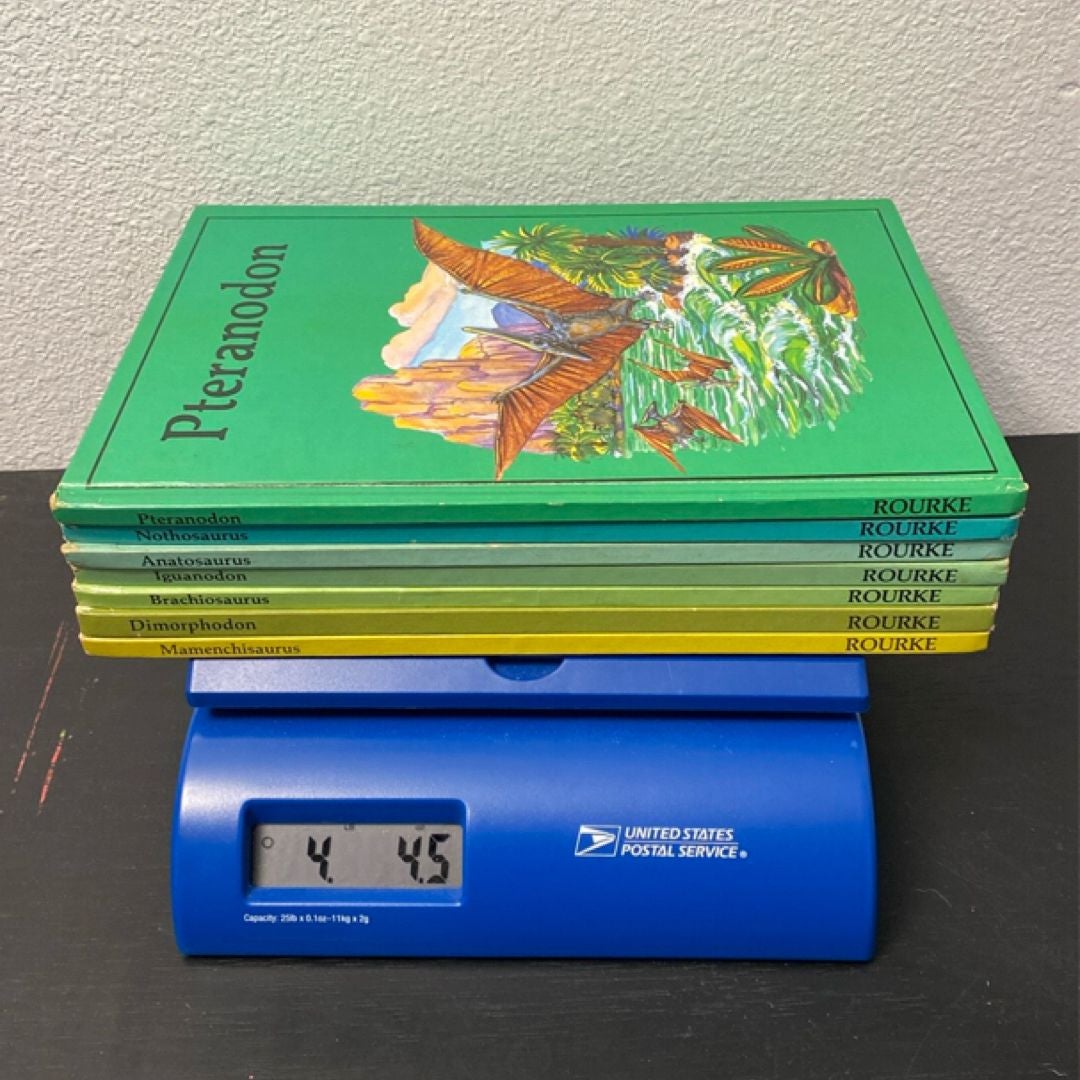 Vintage Rourke Dinosaur Library 7 Books Blue Green Lime Decorative ...