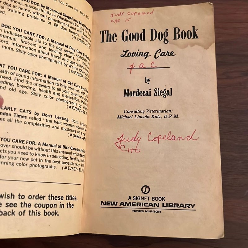 The Good Dog Book by Mordecai Siegal