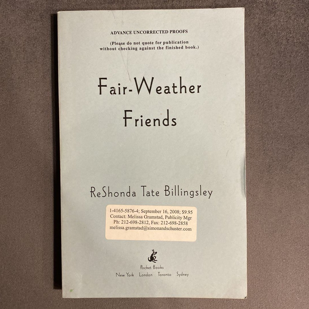 Fair-Weather Friends by ReShonda Tate Billingsley