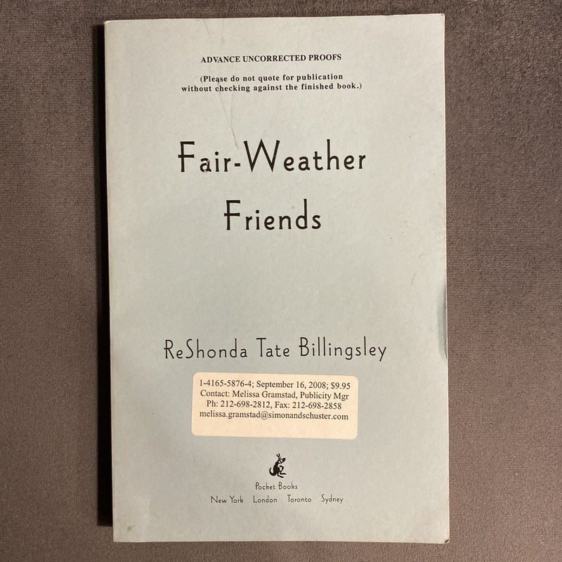 Fair-Weather Friends by ReShonda Tate Billingsley
