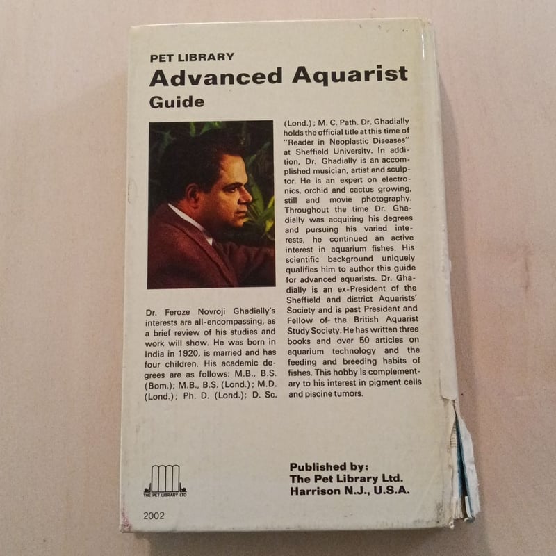 Pet Library's Advanced Aquarist Guide by Feroze N. Ghadially, Hardcover ...