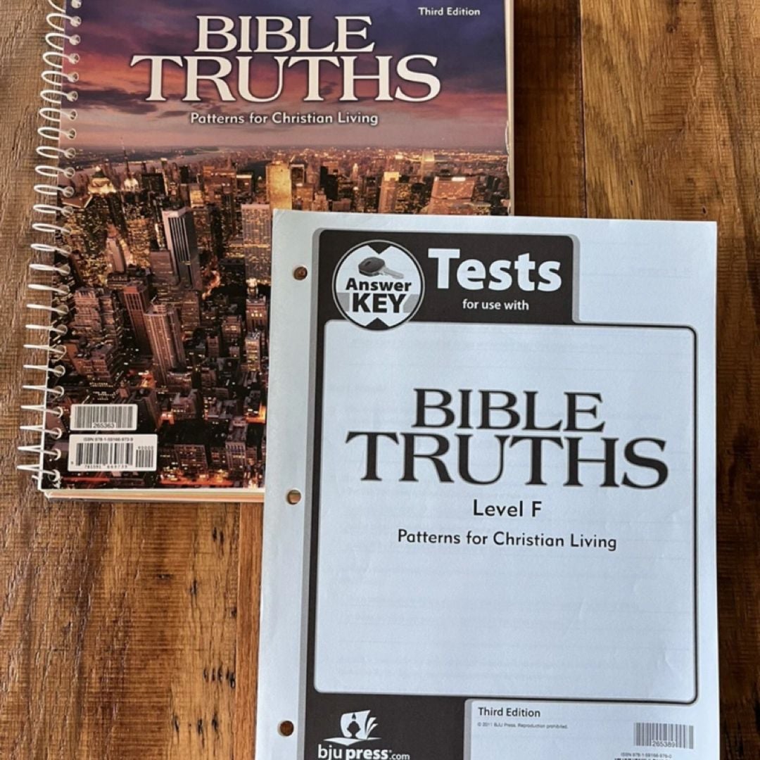 BJU Press Bible Truths F Teacher's Edition & Tests Answer Key Third ed ...