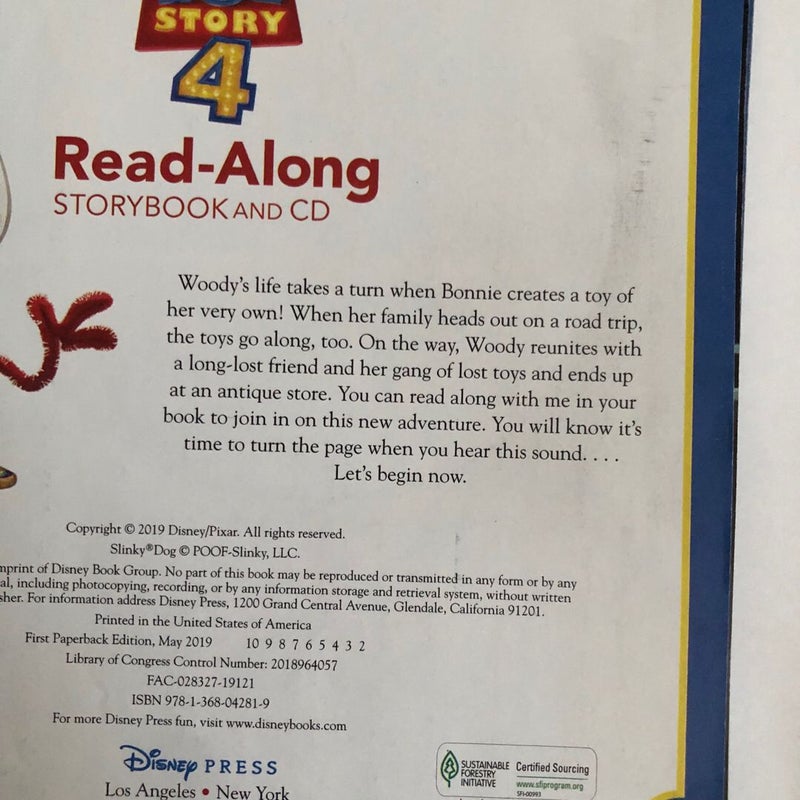 Toy Story 4 Read-Along Storybook and CD by Disney Books