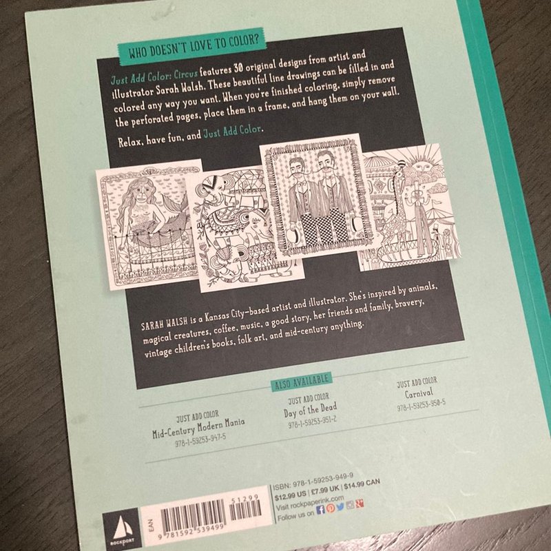 Just Add Color: Circus by Sarah Walsh, Paperback | Pangobooks