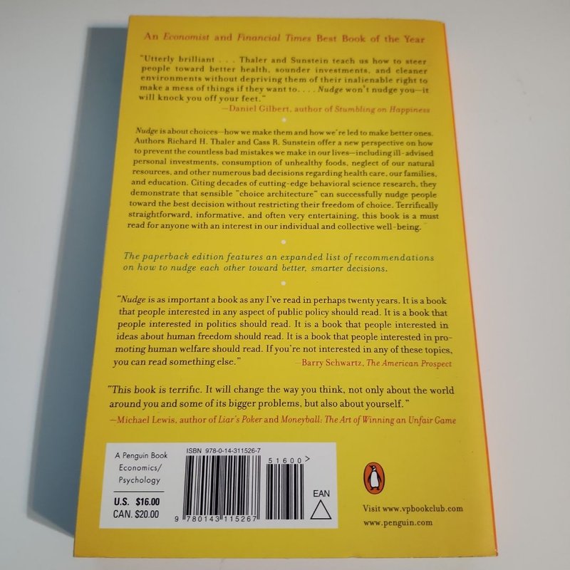 Nudge by Richard H. Thaler; Cass R. Sunstein, Paperback | Pangobooks