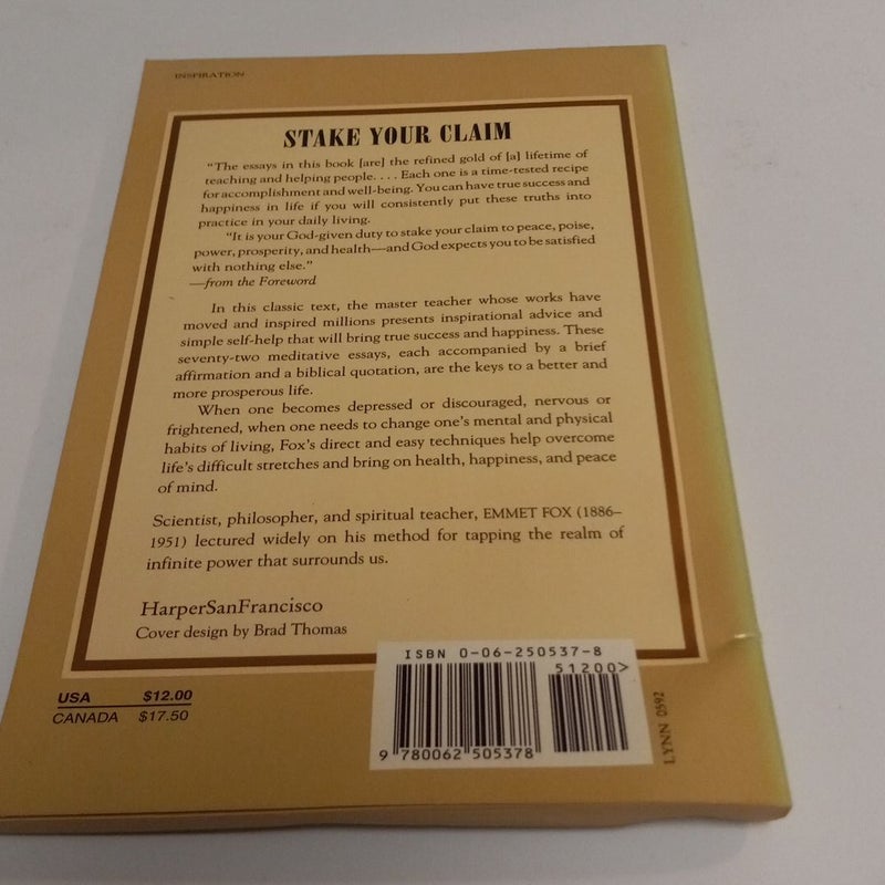 Stake Your Claim by Emmet Fox, Paperback | Pangobooks
