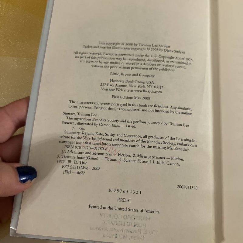 The Mysterious Benedict Society and the Perilous Journey by Trenton Lee ...