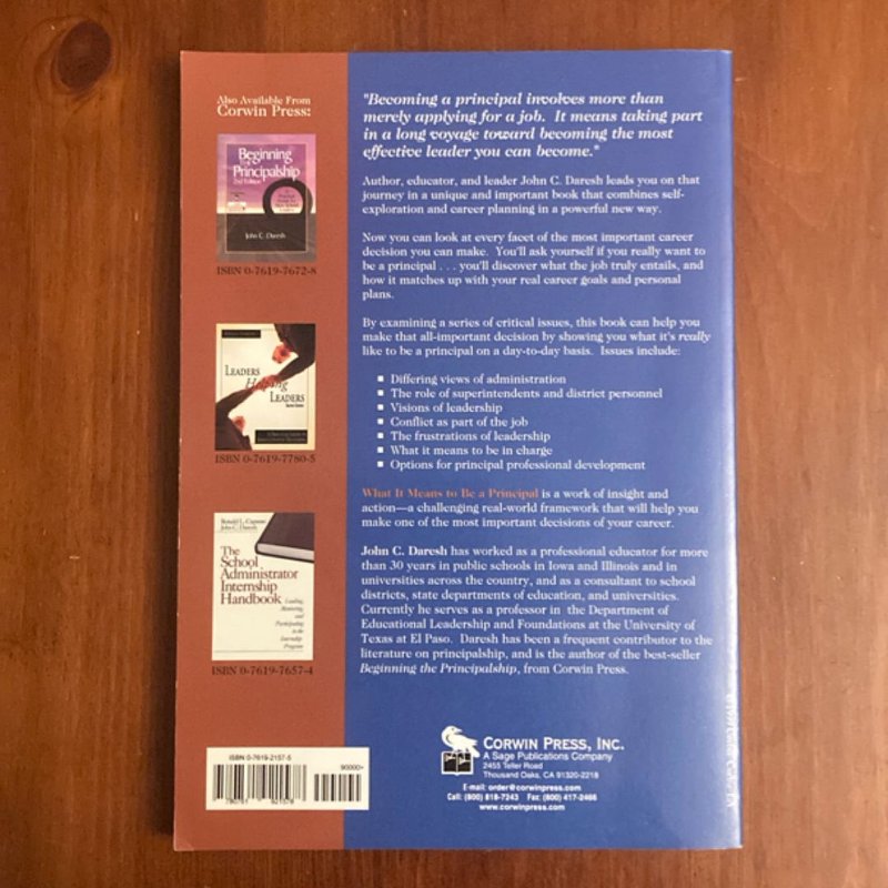 What It Means to Be a Principal by John C. Daresh