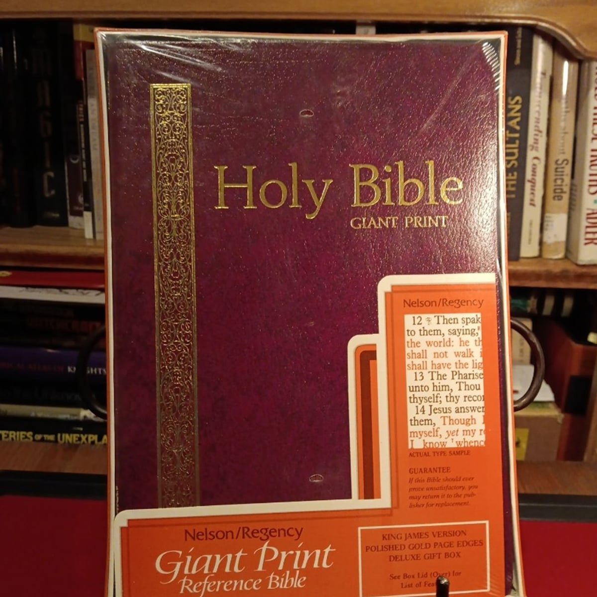 Vintage: Nelson/Regency KJV Giant Print Burgundy Leatherflex gold edge ...