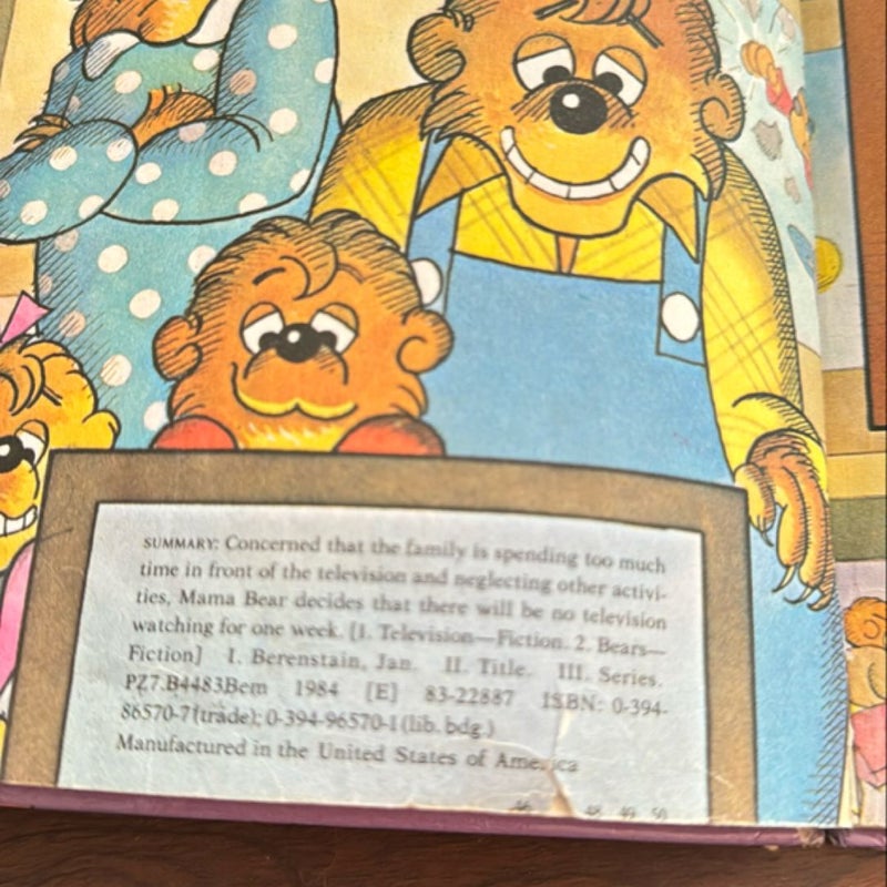 The Berenstain Bears and Too Much TV by Stan Berenstain, Hardcover ...