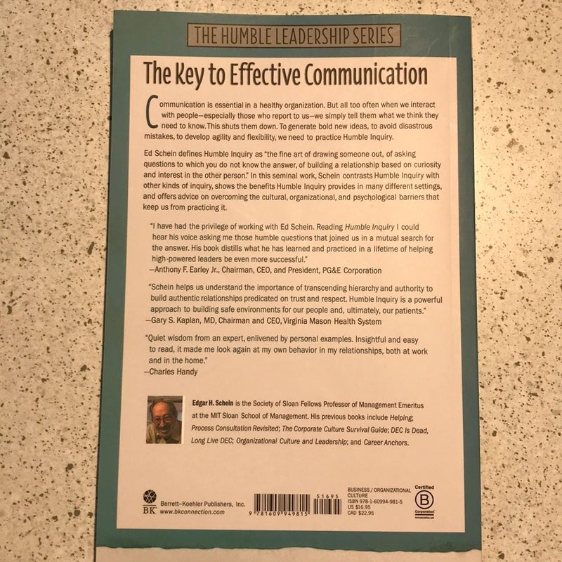 Humble Inquiry by Edgar H. Schein, Paperback | Pangobooks