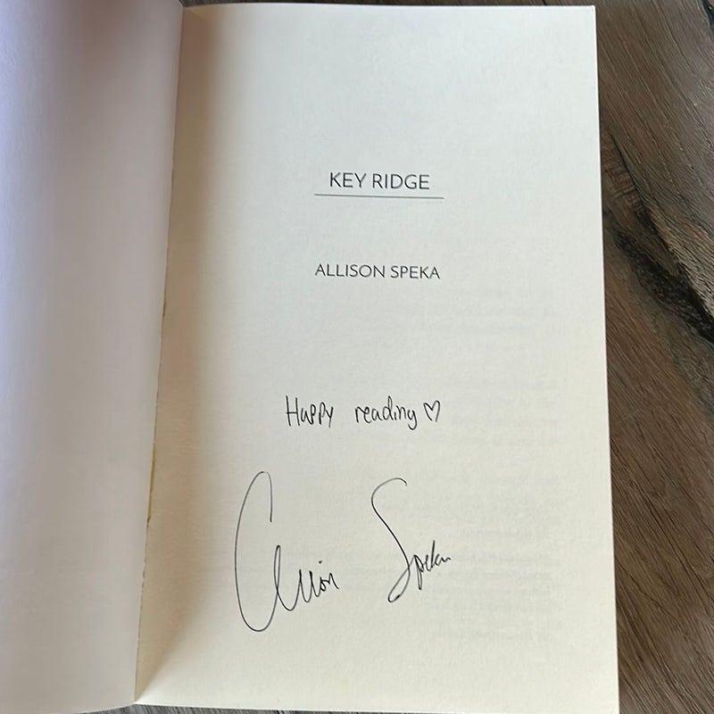 Key Ridge *SIGNED* by Allison Speka, Paperback | Pangobooks