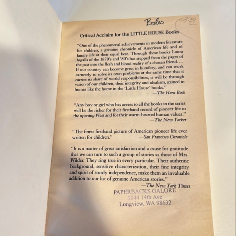 The First Four Years by Laura Ingalls Wilder, Paperback | Pangobooks