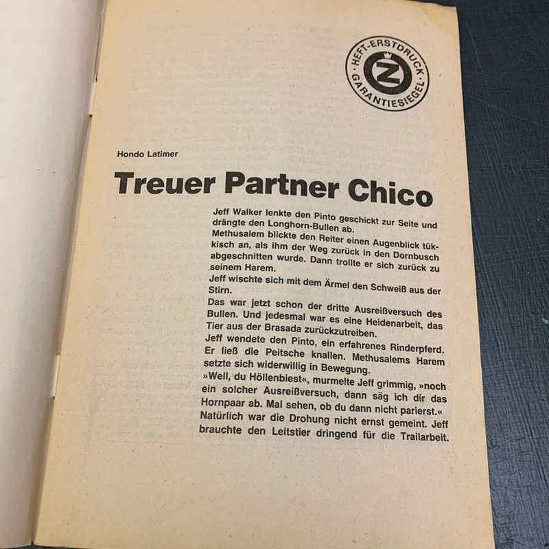 2 German Pulp Westerns from the 70s by Treuer Partner Chico, Paperback ...