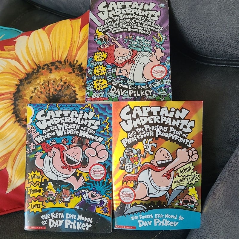 Bundle of 3 Captain Underpants Books by Dav Pilkey, Paperback | Pangobooks