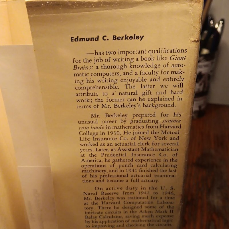 Giant Brains or Machines That Think by Edmund C. Berkeley Rare 1st ...