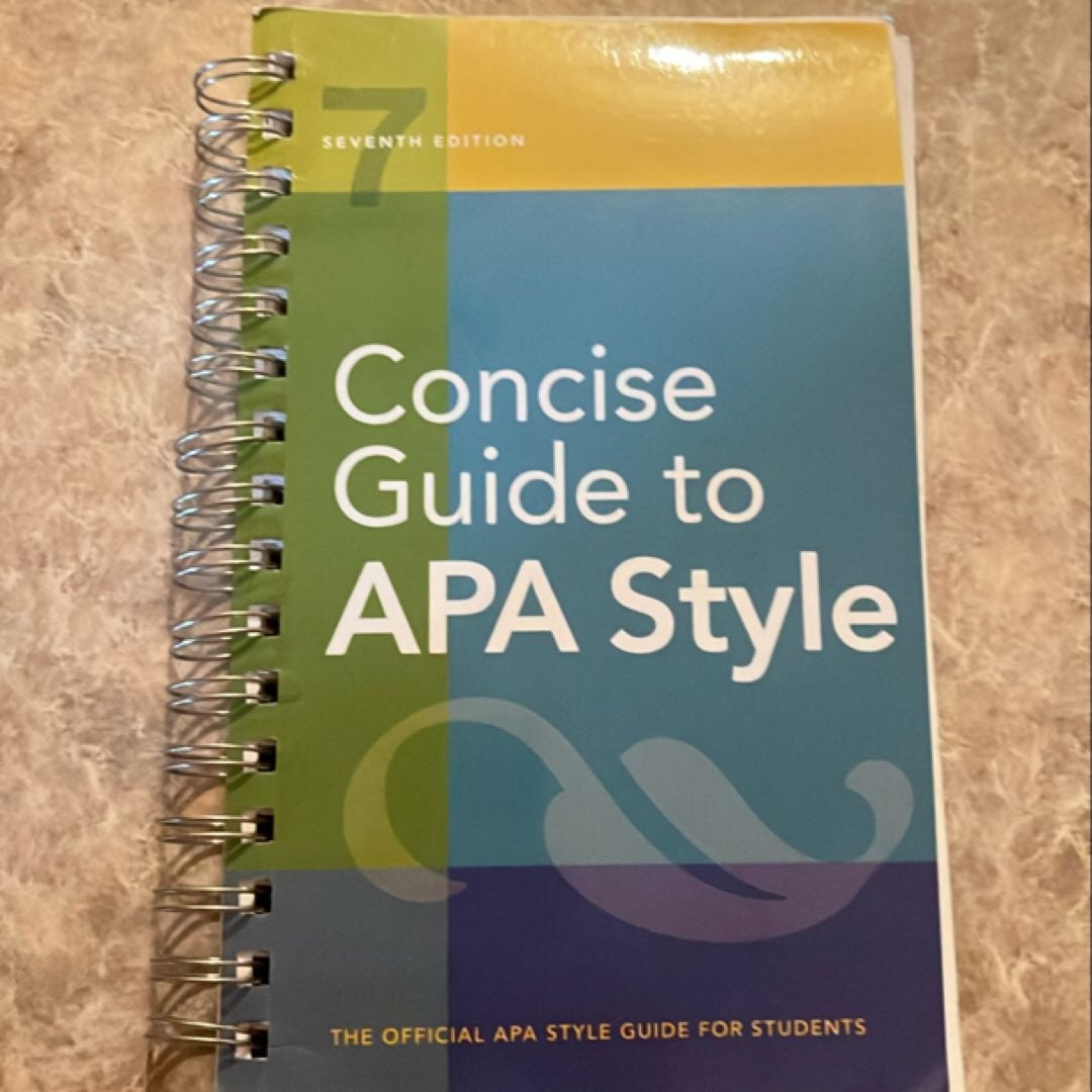 Concise Guide to APA Style by American Psychological Association Staff