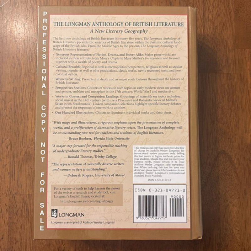 Longman Anthology of British Literature, the, Volume 1 by David ...