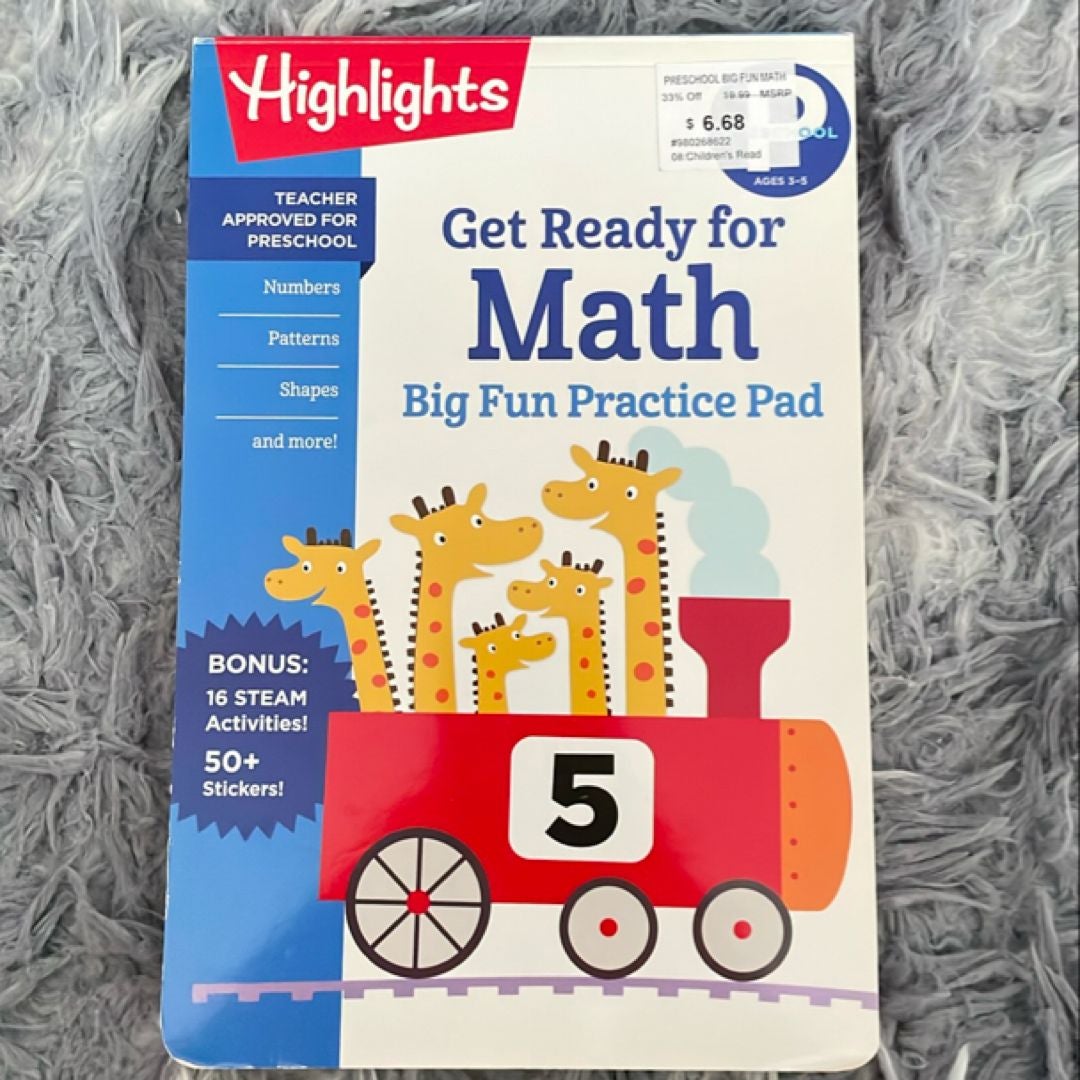Preschool Get Ready for Math Big Fun Practice Pad by Highlights Learning