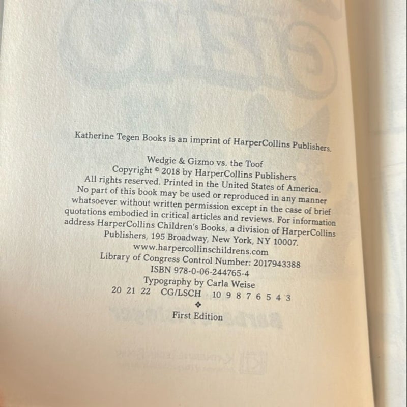 Wedgie and Gizmo vs. the Toof by Suzanne Selfors