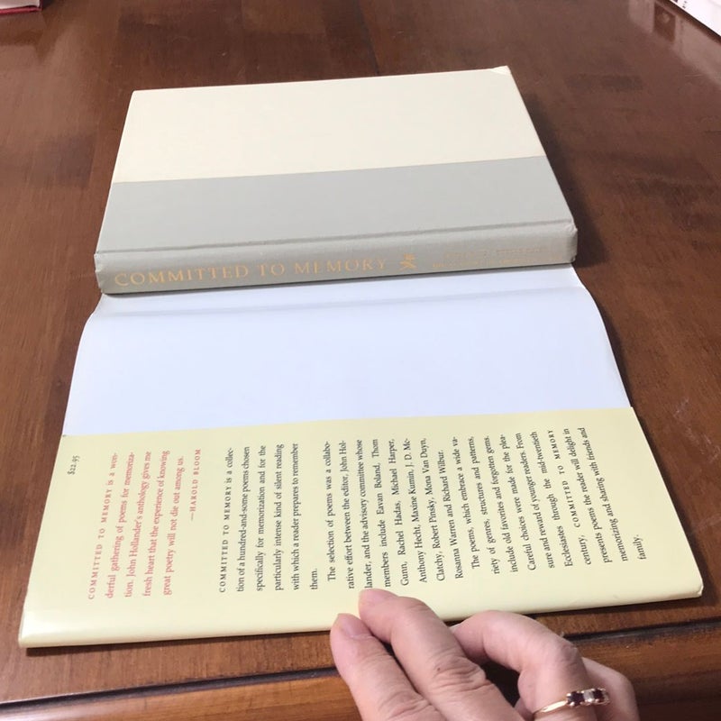 Committed to Memory by John Hollander, Hardcover | Pangobooks