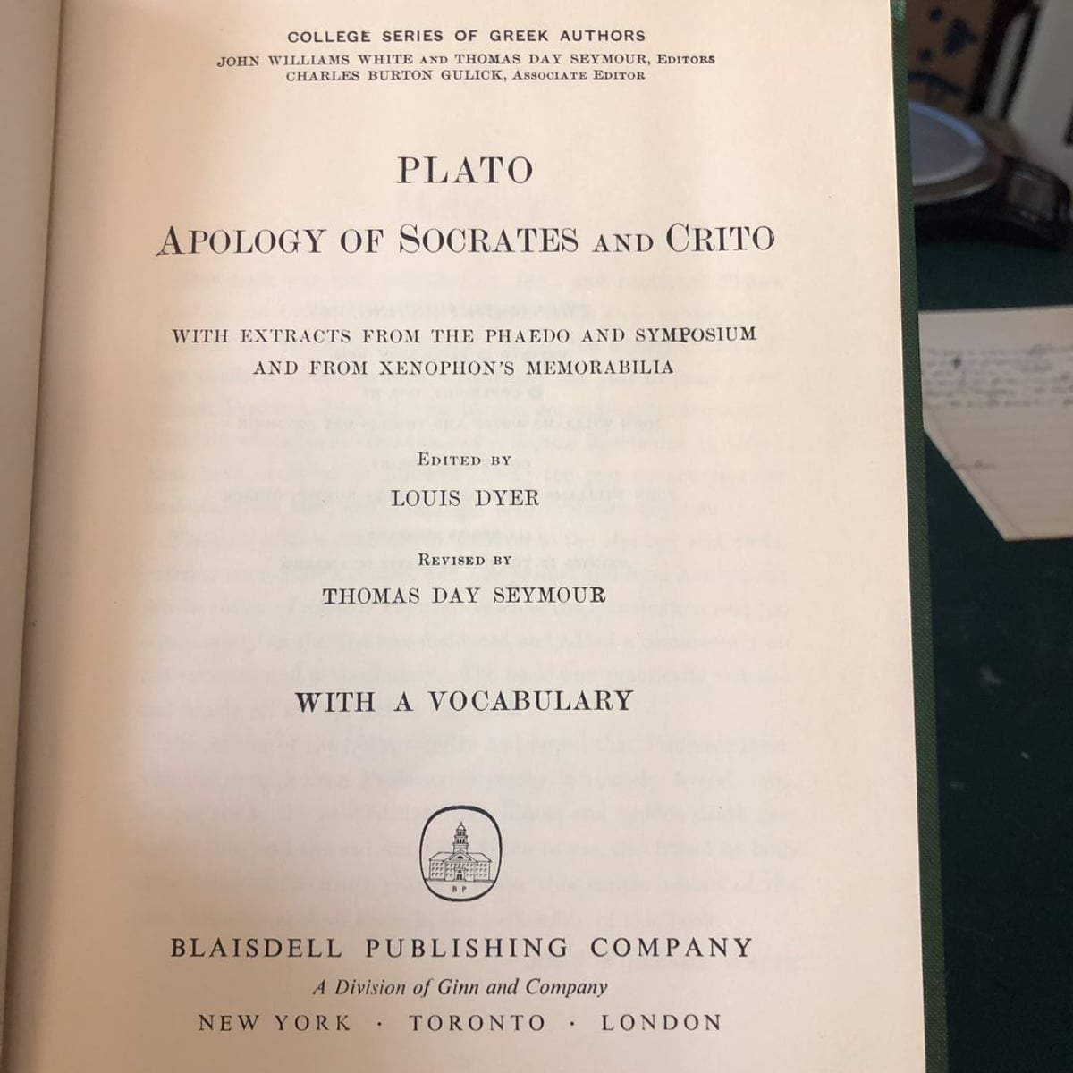 Plato Apology of Socrates and Crito by Duet & Seymour, Hardcover ...