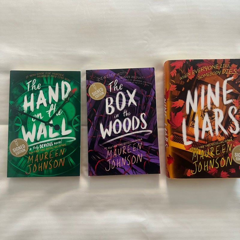 Truly Devious series Maureen Johnson SIGNED nine liars the box in the ...