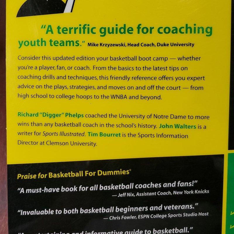 Basketball for Dummies by Richard Phelps, John Walters, Tim Bourret