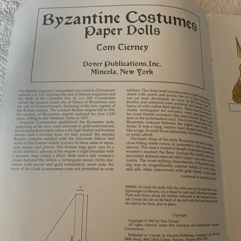 Byzantine Costumes Paper Dolls by Tom Tierney