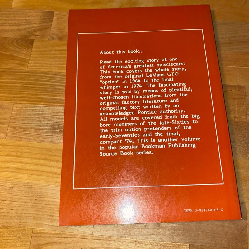 GTO: A Source Book by Thomas E. Bonsall, Paperback | Pangobooks