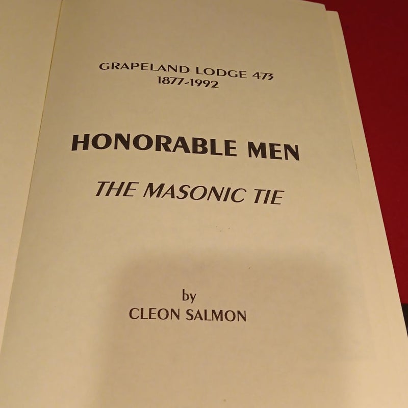 Honorable Men:The Masonic Tie 1877-1992 by Cleon Salmon, Hardcover ...