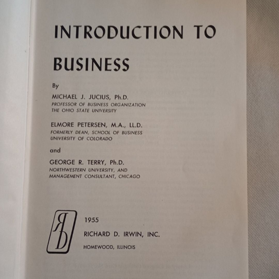 Introduction to Business by Michael J Jucius PhD, Hardcover | Pangobooks