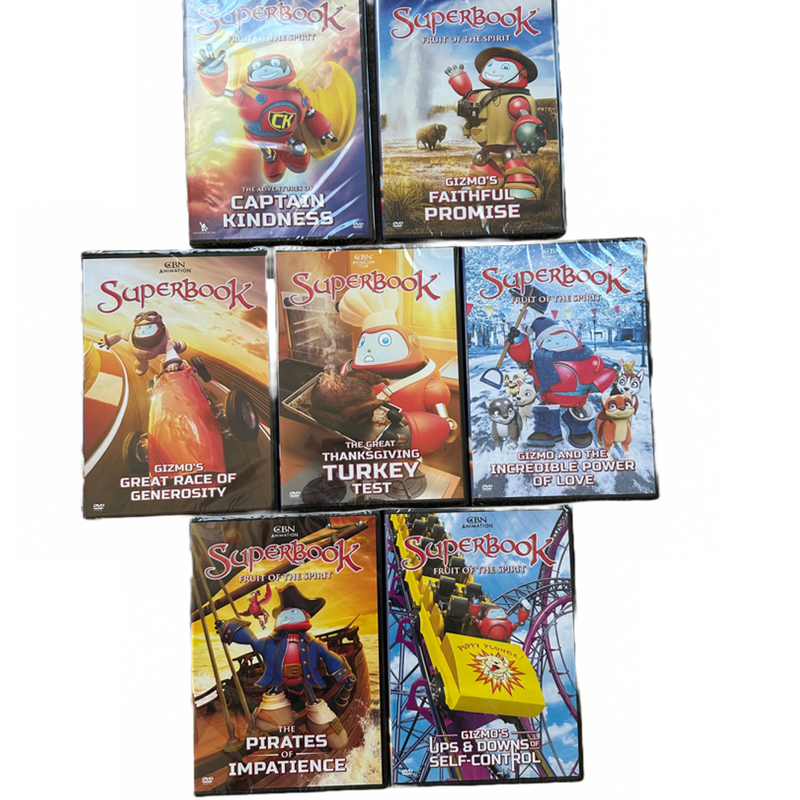 26 DVDs of SuperBook, featuring thrilling Bible stories, Gizmo Go!, and ...